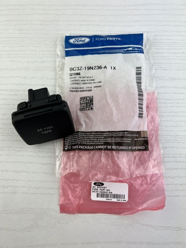 Ford Lincoln Center Console Rear Power Outlet Plug 110V 150W OEM BC3Z ...
