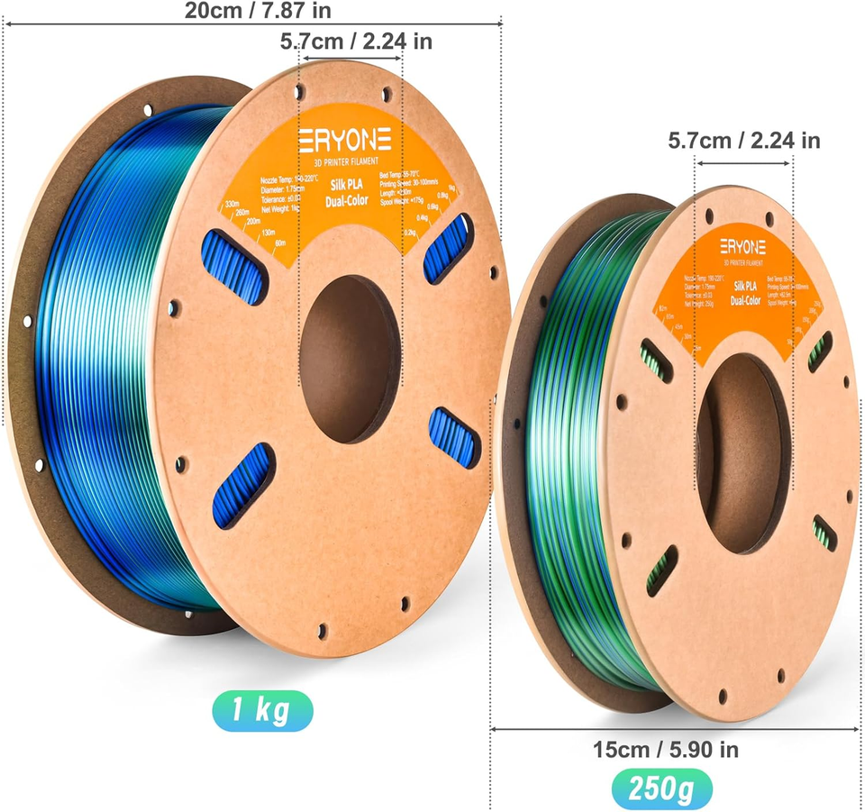 PLA Silk Shiny 3D Printer Filament 1.75Mm, Dual Silk PLA Filament ...
