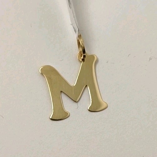 18K Gold Pendant And Chain. Letter M. 10X10 MM | eBay UK