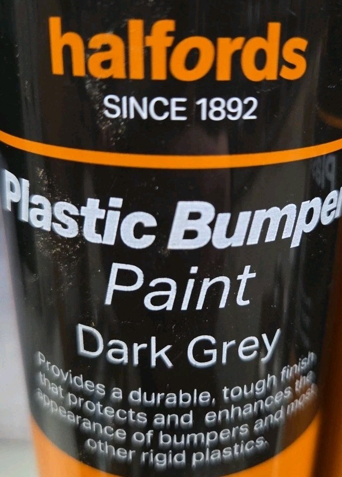 PLASTIC BUMPER PAINT DARK GREY SPRAY PAINT 300ML HALFORDS X2 | eBay UK
