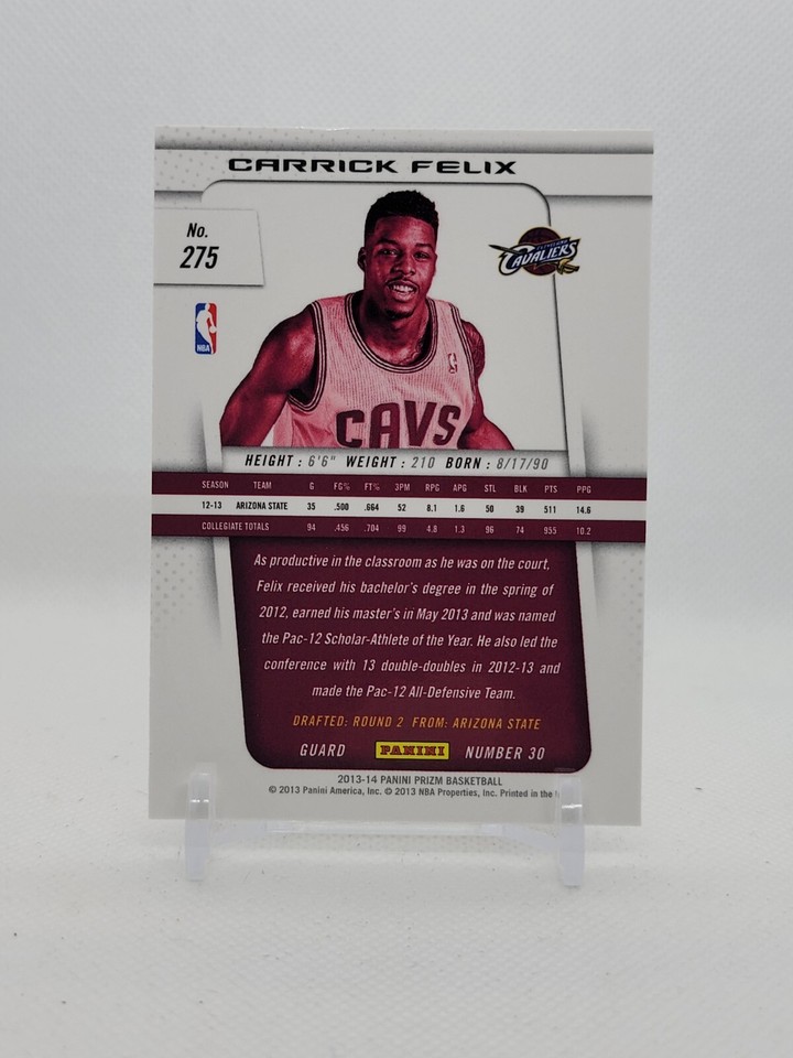 2013/14 Panini Prizm Carrick Felix #275 Rookie Card RC Cleveland ...