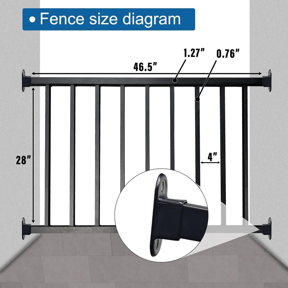 Metal Guard Rail Kit with Balusters 9 Railings，Black Decking Railings ...
