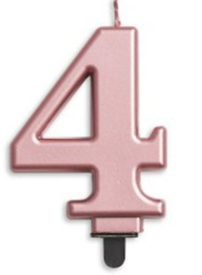 Rose Gold Number 4 Jumbo Cake Candle Birthday Celebration Party 7.5cm ...