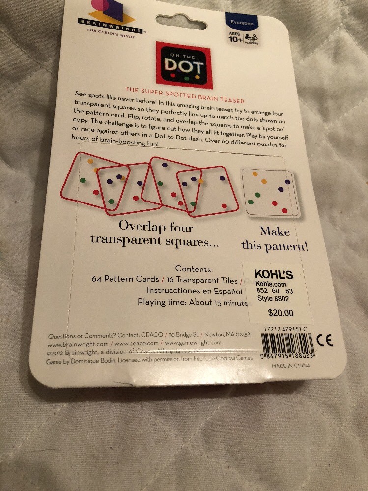 on The Dot Brain Teaser Game by Brainwright 2012 for sale online | eBay
