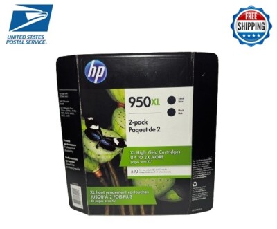 HP 950XL Original BLACK Ink Cartridges 2-Pack EXP AUG 2018 BRAND NEW ...