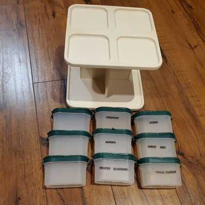 Vintage Tupperware Carousel Spice Rack 9 Spice Container Lazy Susan ...