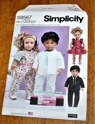 Simplicity: PATTERN #9567 DOLL CLOTHES FOR 18" DOLLS - NEW- 6 OUTFITS ...