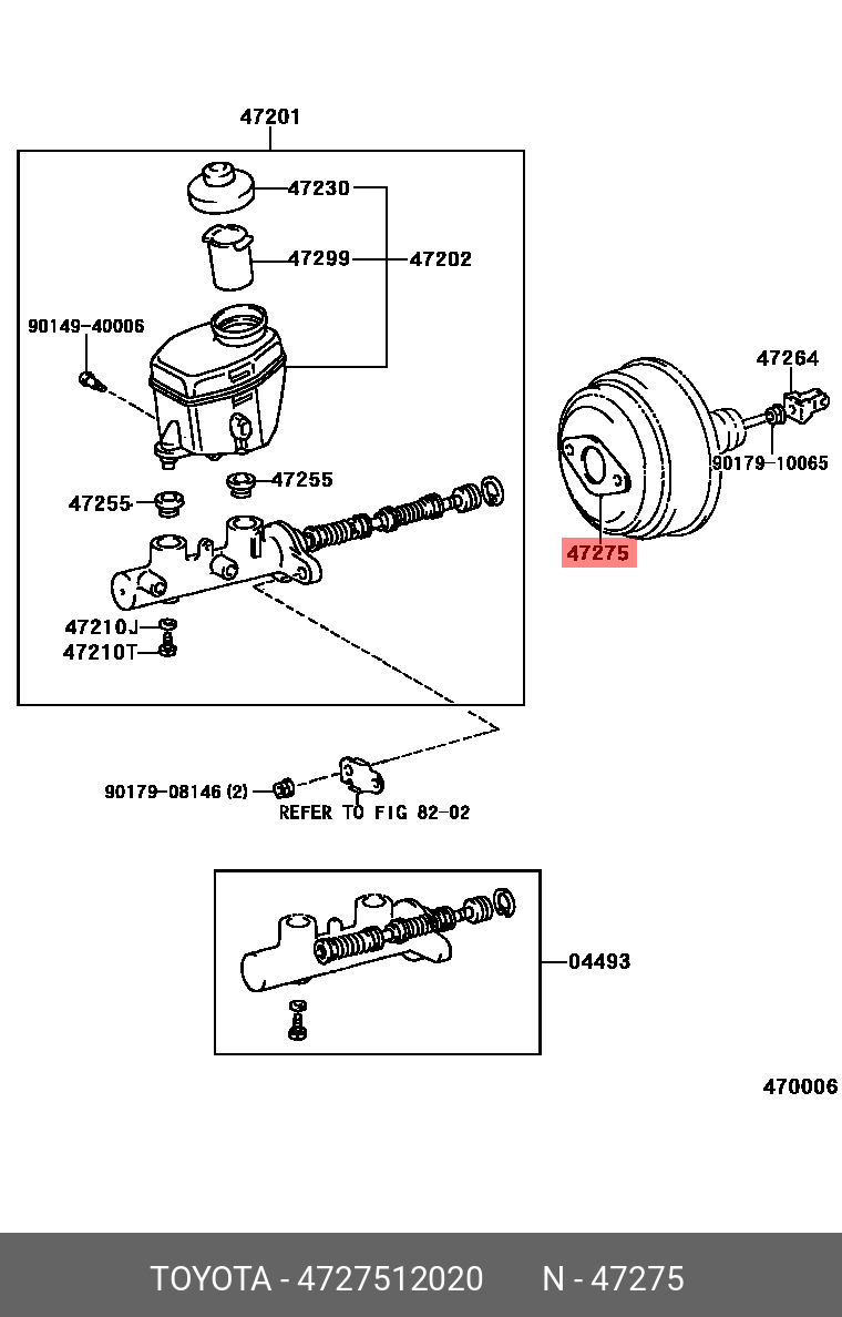 Genuine OE gasket, brake master cylinder, 4727512020 for TOYOTA 47275 ...