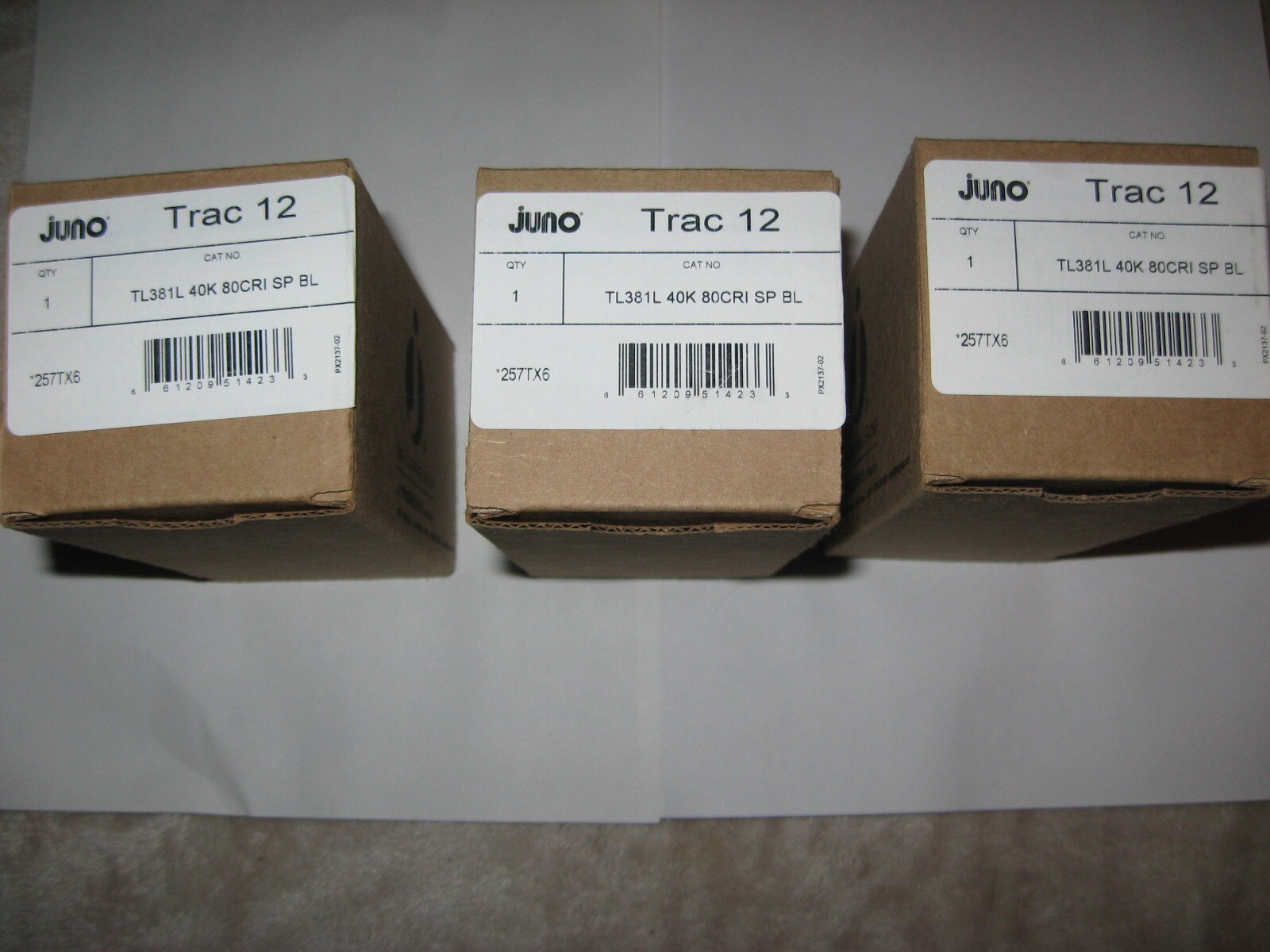"Lot of 3" New Juno Trac 12 LED Track Head Lighting TL381L 40K 80CRI SP ...