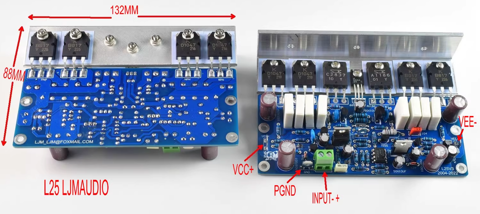 1pc L25 500W 4ohm KTB817 KTD1047 2SA1186 2SC2837 Assembled Mono ...