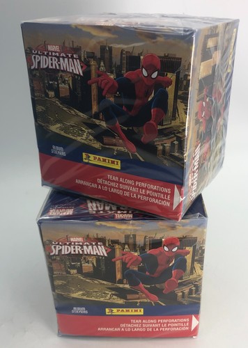 (2)x Ultimate Spider-Man Marvel Panini 2014 Sticker Trading Card Pack ...