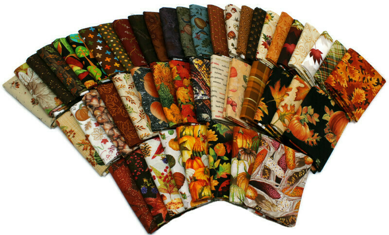 10 Fat Quarters - Autumn Fall Autumnal Quality Quilters Cotton Fabrics ...