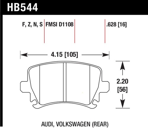 Hawk HT-10 Rear Brake Pads for 06 Audi A6 Quattro Avant/06-09 A6 ...