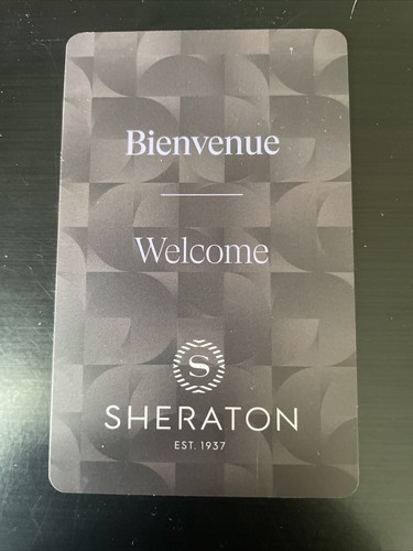 ROOM KEY CARD Hotel Card SHERATON Hotel Black With Silver Writing ...