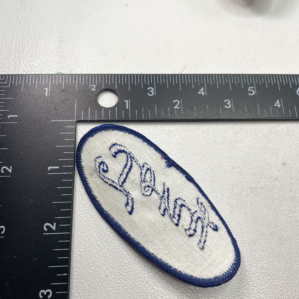 Uniform Patch Name TONY Blue Letter Oval Patch In Cursive 25RE | eBay