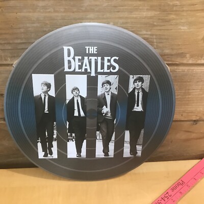 Beatles Vintage Photos Record LP Graphic Tin Metal sign 12” Round Man ...