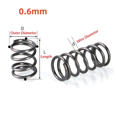 Diameter & 5-100mm Compression Spring 0.6mm Wire Length Pressure Small ...