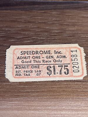 Vintage Indianapolis Speedrome Race Track Ticket | eBay