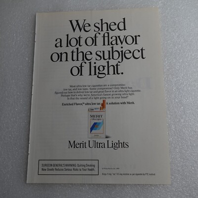 Vintage Print Ad Merit Ultra Lights Sports Illustrated Jan 29, 1990 | eBay