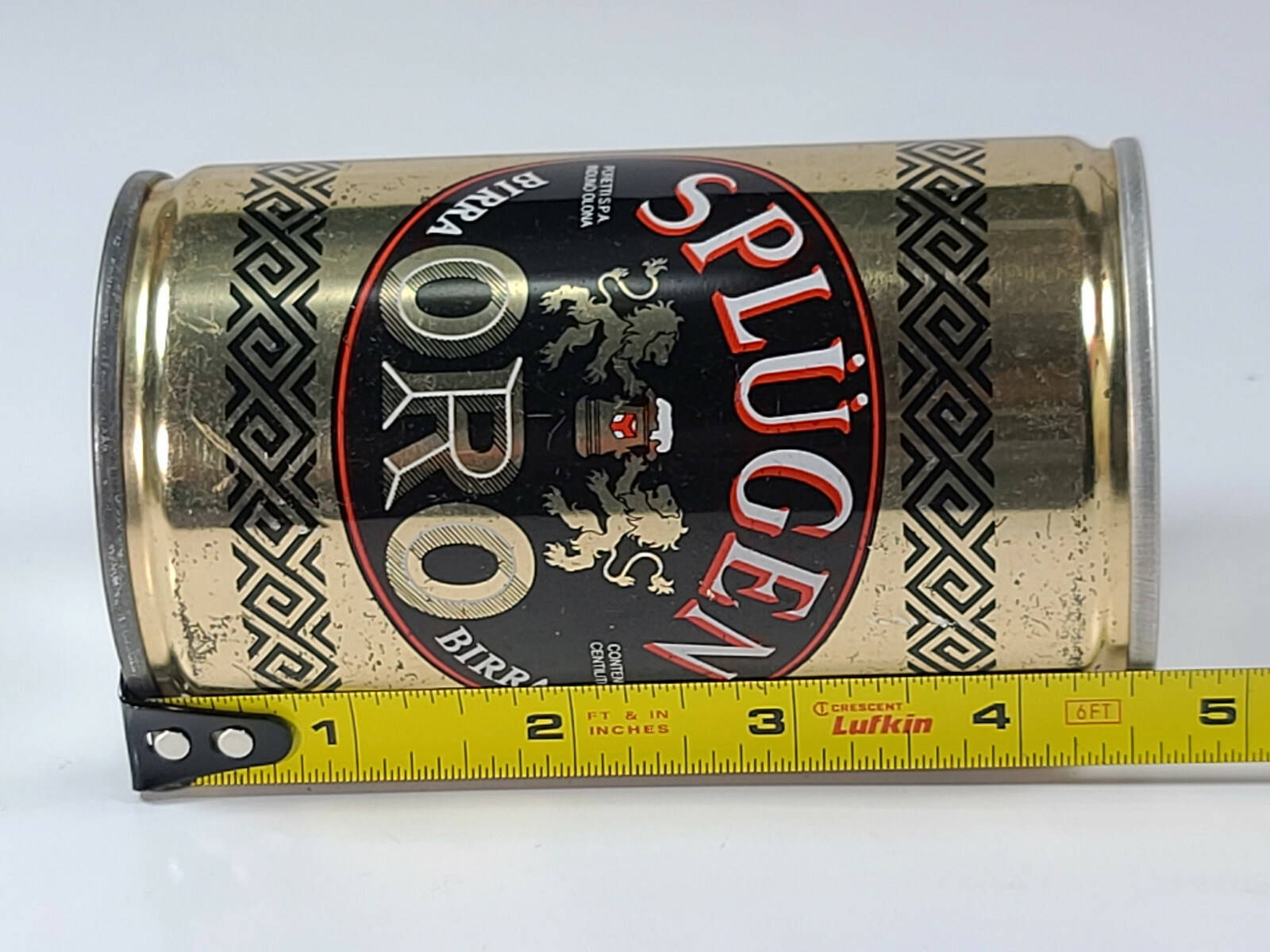 Vintage Splugen Oro Gold Beer Can Crimped Steel Poretti Italy | eBay