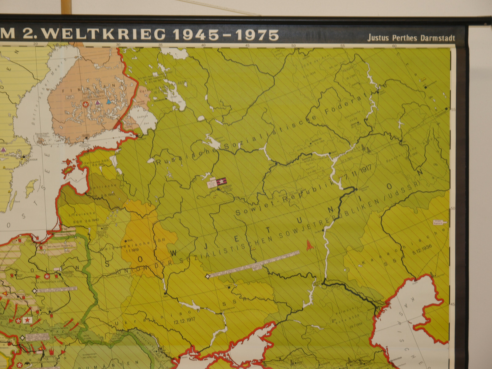 Wandkarte Europakarte Kalter Krieg 1945-1975 DDR RGW NATO EWG 246x196cm ...