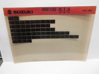 Suzuki RM100 N 79 T 80 X 81 Microfiche January 1982 | eBay