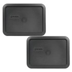 Pyrex 7210-PC Rectangle 3 Cup Charcoal Grey Storage Lid Cover 2PK for ...
