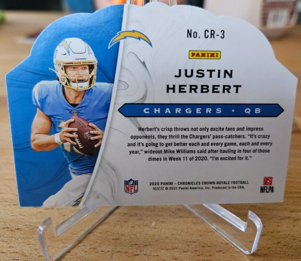 2020 Panini Chronicles Crown Royale Justin Herbert Rookie RC #CR-3 ...