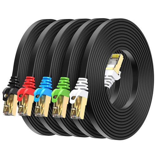 Cat8 Ethernet Cable 5FT 5 Pack Multi Color, Cat-8 Flat RJ45 Computer ...