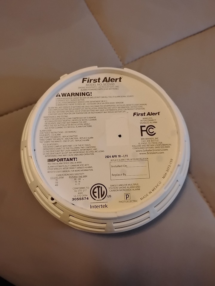 BRK First Alert SCO500 Interconnect Battery Smoke/CO Detector Alarm | eBay