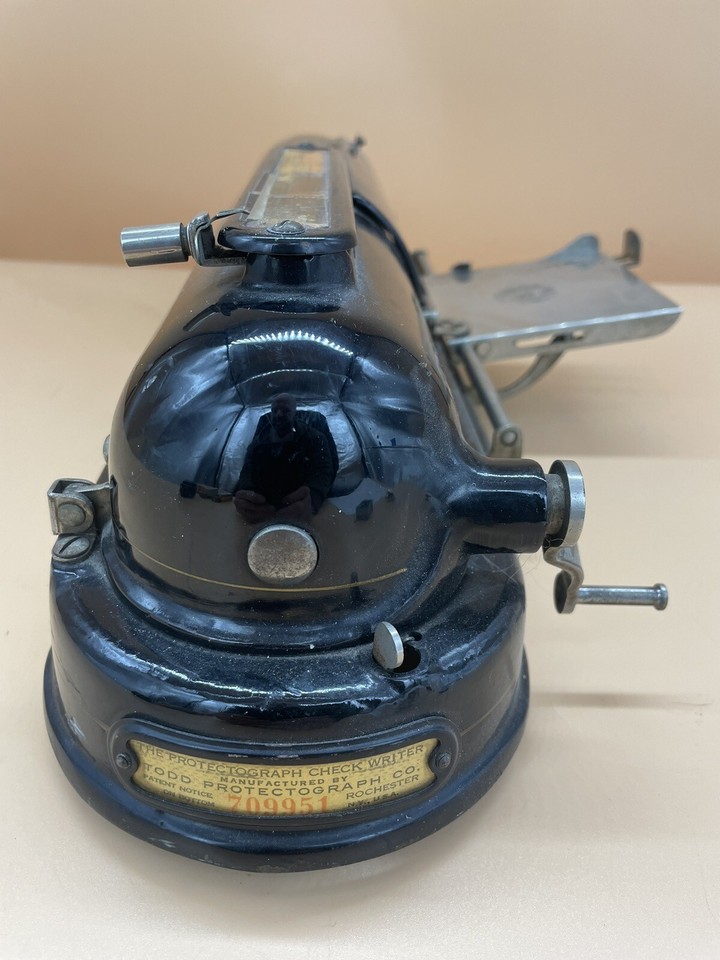 Antique Todd Protectograph Check Writer Desk Writing Machine | eBay