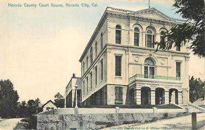 1907 Hand Colored Postcard Nevada County Court House Nevada City CA ...