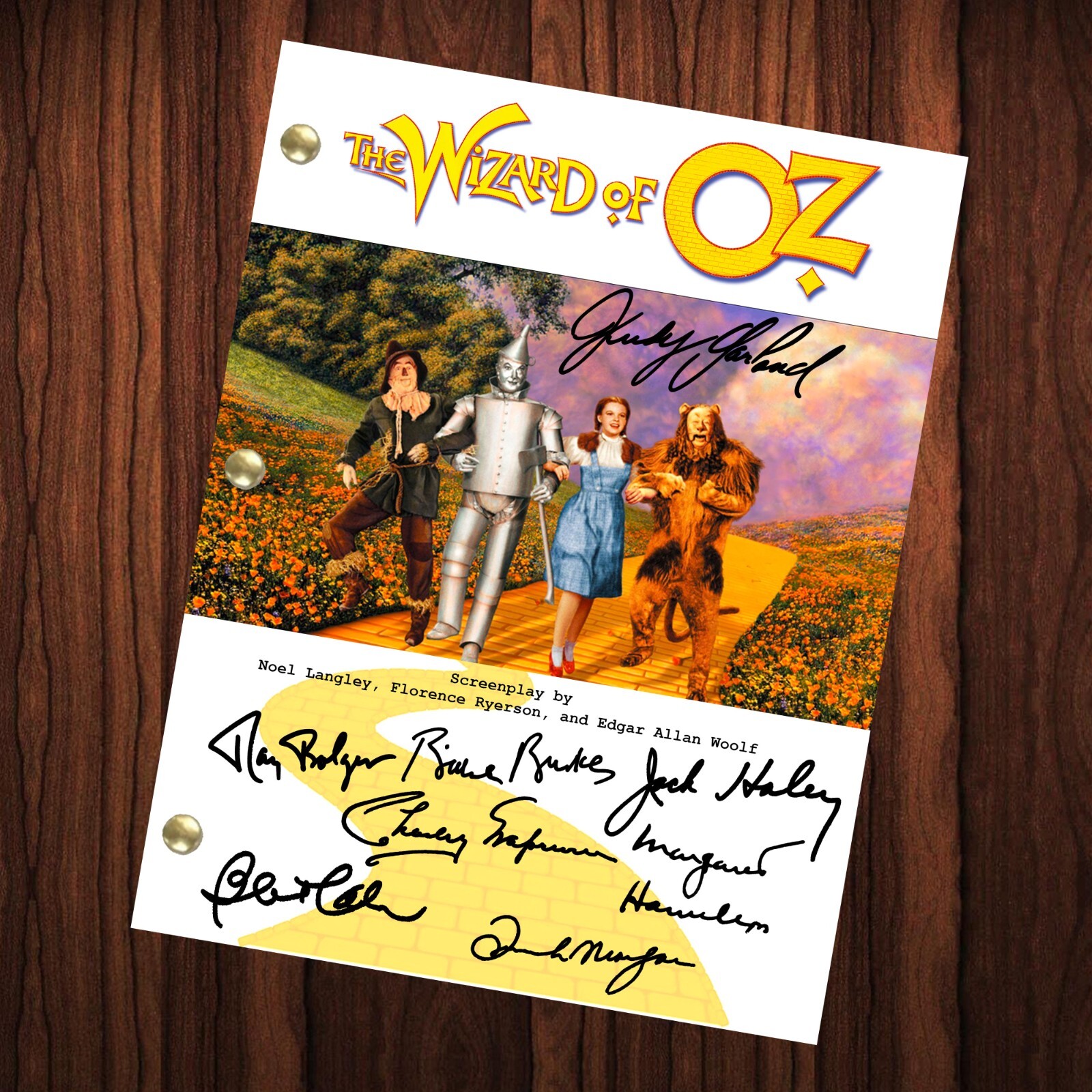 The Wizard Of Oz Movie Script Autographed Signed Script Reprint Judy ...
