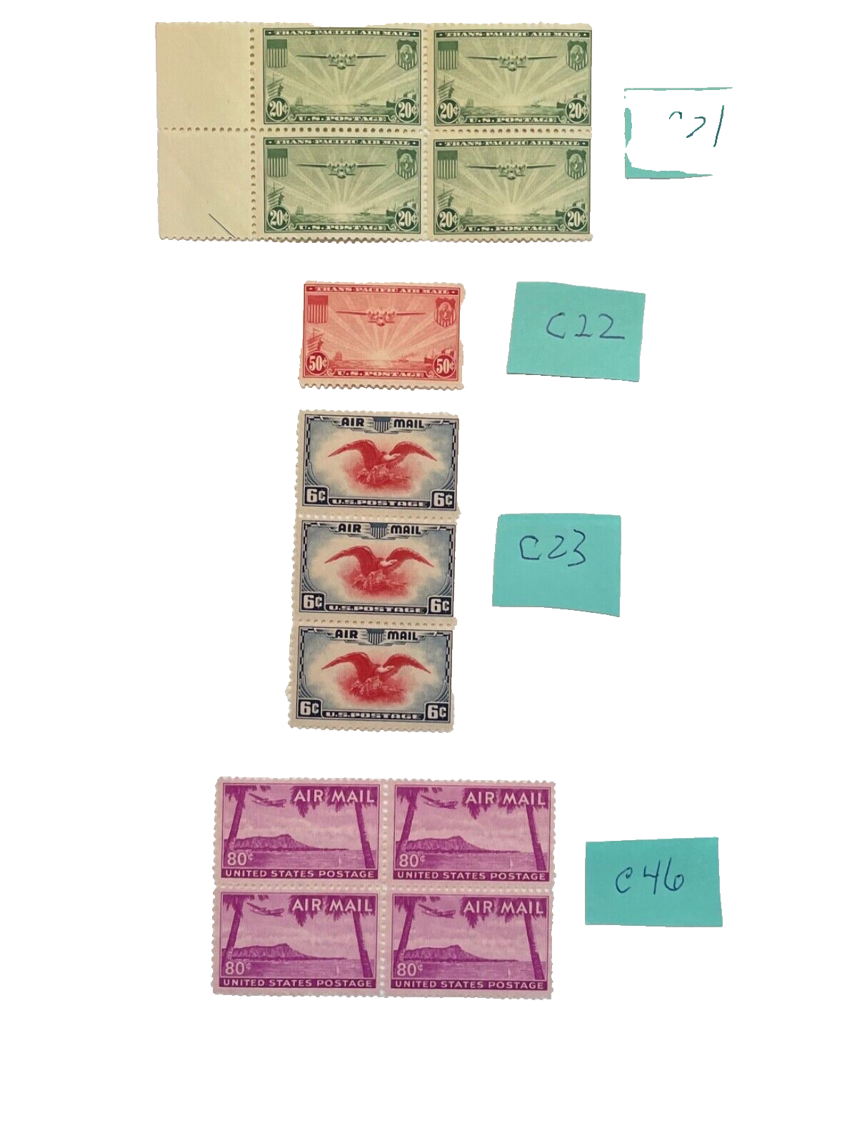 US AIRMAIL STAMPS. C10 - C18 - C19 - C20 - C21 - C22 - C23 - C46 | eBay