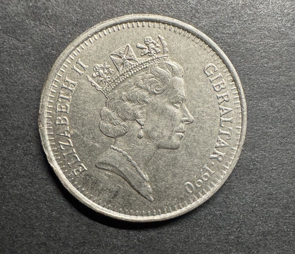 Gibraltar - 10 Pence “Moorish Castle” Coin (Die AA) - 1990 World ...