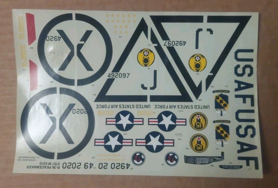 Monogram #5707 B-36 Peacemaker Model Kit 1/72 Scale USAF Bomber ...