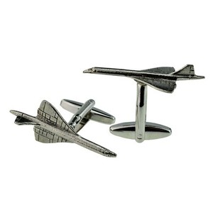 English Made Concorde Aeroplane Aircraft Cufflinks Presented in a Box ...