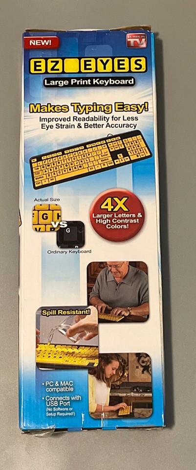 EZ Eyes Large Print Keyboard Home Office As Seen On TV 740275008973 | eBay