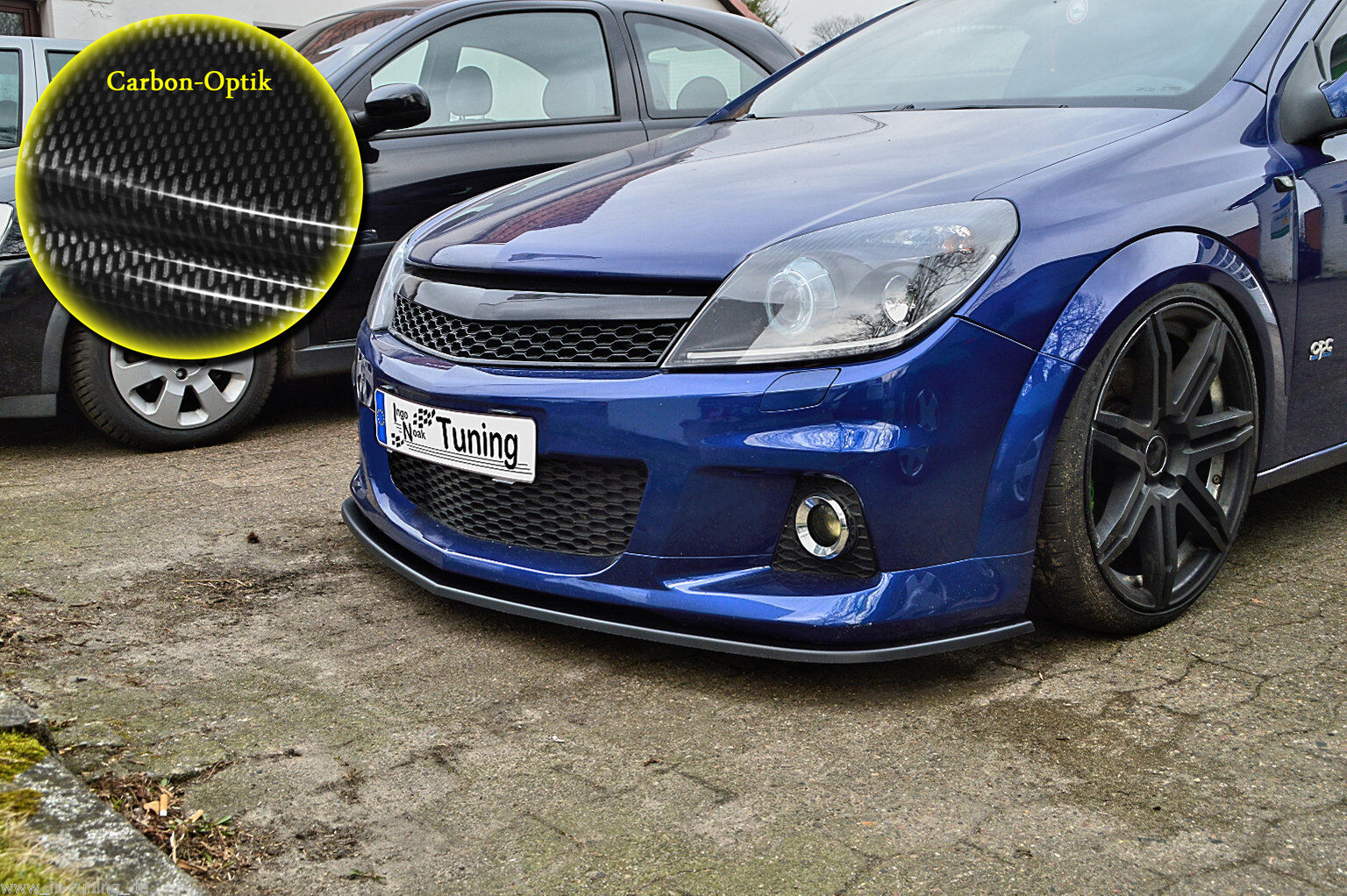 Spoilerschwert Frontspoiler Lippe ABS Opel Astra H OPC ABE Carbon Optik ...