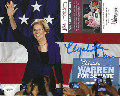 Elizabeth Warren Signed 8x10 Photo w/ JSA COA #AI24031 Massachusetts ...
