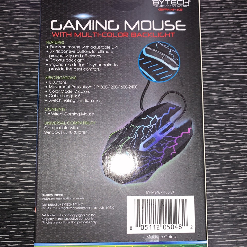 Bytech Multi-Color Backlight Gaming Mouse With 6 Buttons New & 7 LED ...