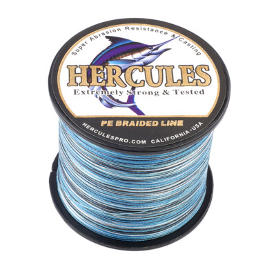 HERCULES 1000M 1094 Yards 4 Strands 40lbs Braided Fishing Line Blue ...