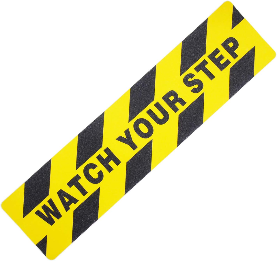 5 Pieces Watch Your Step Warning Sticker Adhesive Tape anti Slip ...