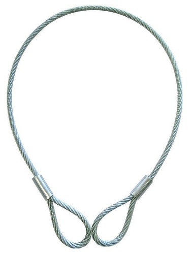 Galvanised Steel Wire Rope Strop Sling With Loop Each End Choose Size ...