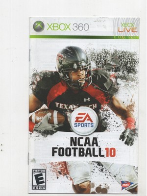 NCAA Football 10 Xbox 360 MANUAL ONLY Authentic Original Ships W/ Stamp ...
