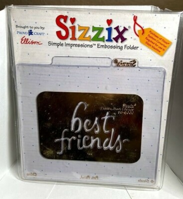 Sizzix Ellison Simple Impressions Embossing Folder * NEW * Best Friends ...