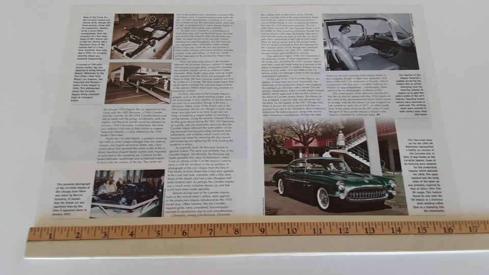 1956 CHEVROLET CORVETTE IMPALA CONCEPT CAR ORIGINAL 2011 ARTICLE | eBay
