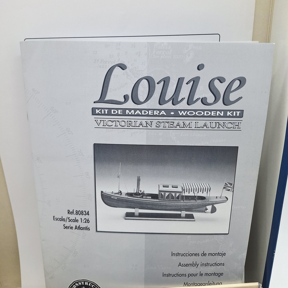Louise Victorian Steam Launch Boat Scale 1/26 18” Wooden Ship Open Box ...
