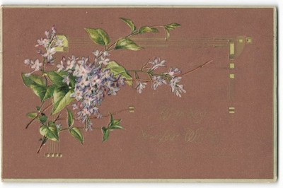 1908 With best New Year Wishes Embossed VTG Postcard SK3. | eBay