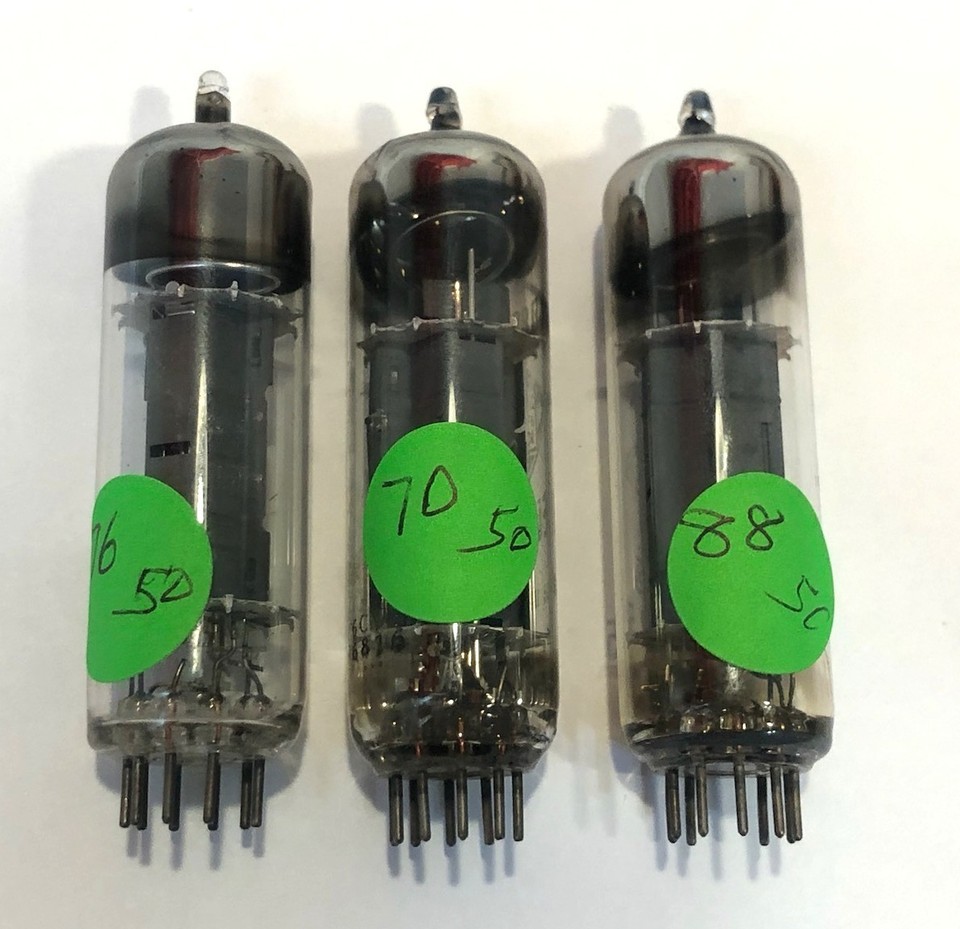 3 TFK Telefunken EL86 6CW5 Electron Amplifier Radio Vacuum Tubes TV-7 ...